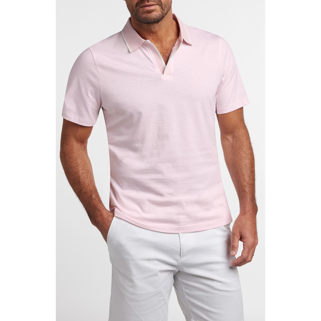 DAVID DONAHUE hemingway cotton & silk polo